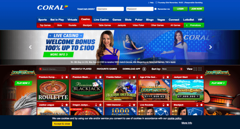 Coral Online Casino Review - Best UK Casinos